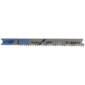 Bosch U118BF 5-Piece 3-1/8 In. 11-14 Progressive TPI Flexible for Metal U-shank Jig Saw Blades