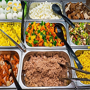 Mifoci Stainless Steam Hotel Pan with Lid, 2-1/2 Inch Deep Steam Table Pan Restaurant Supplies Reusable Anti Rust Steam Pan Water Pan for Home, Party, Restaurant, Hotel, Buffet (6 Sets,1/2 Size)