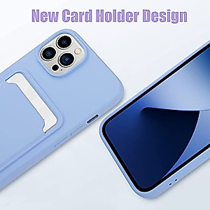 MZELQ Silicone Wallet for iPhone 14 Pro Max Case, Card Holder Camera Protection Cover for iPhone 14 Pro Max Case + Screen Protector, Card Slot Case Designed for iPhone 14 Pro Max Phone Case -Purple