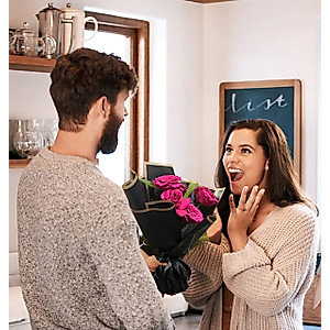 Unarty 20 Sheets 5 Colors Flower Wrapping Paper, Waterproof Bouquet Wrapping Paper with Gold Edge, Floral Wrapping Paper 22.8 x 22.8 Inch, Black, Pink, White, Red, Champagne Colors