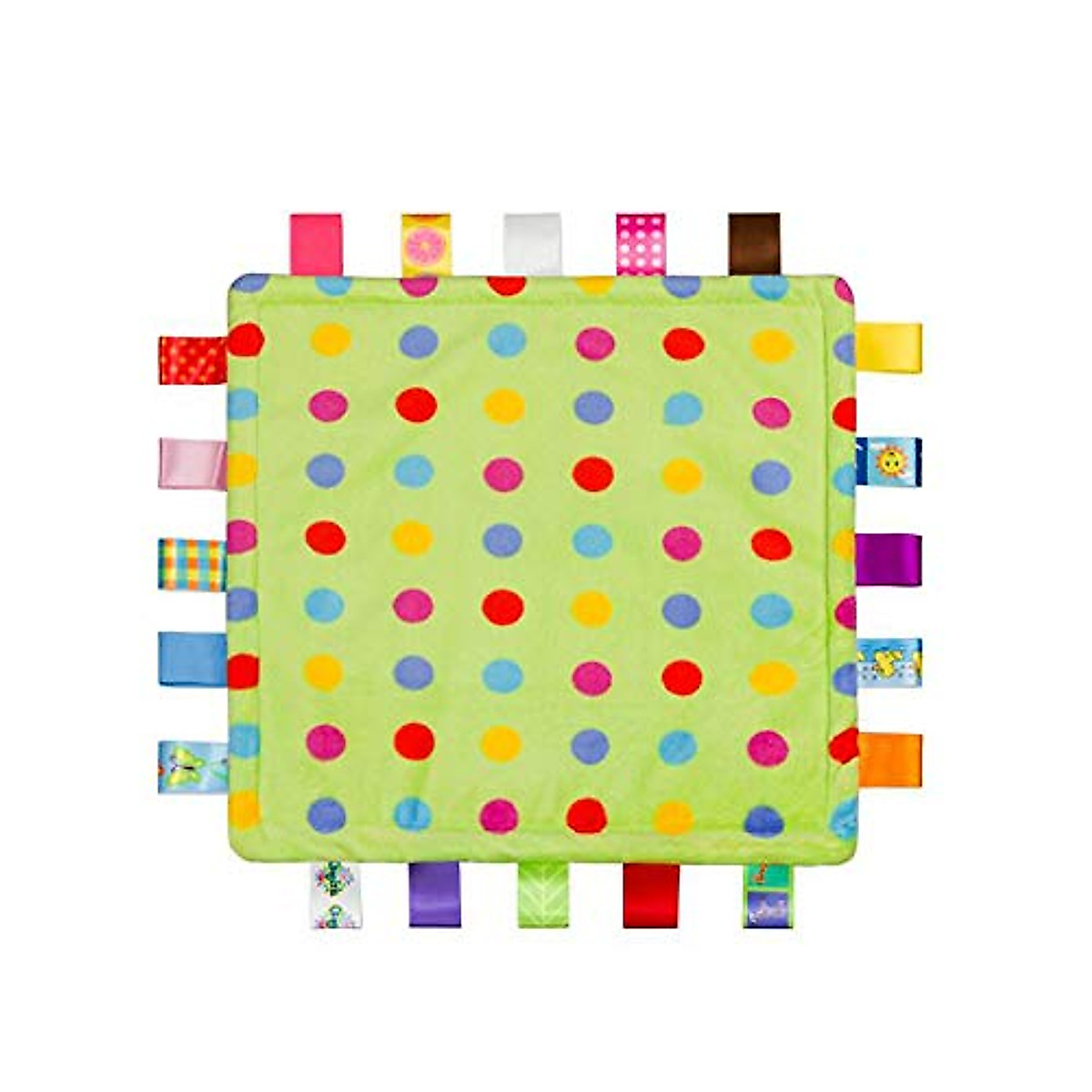 G-Tree Tag Blanket Baby Infant Comfort Plush Security Blanket Cute Soft Kids, Newborn Gift Birthday Present(Green Dot)