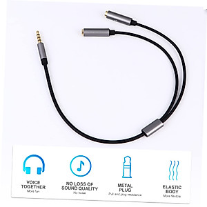 Audio Adapter Cable Splitter Cable for Earphones Earphone Splitter Y Splitter Cable Headset Splitter Headphone Mic y Adapter Cable Splitter Cable for Headphones Audio Splitter