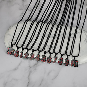 AIAINAGI Baseball Number Necklace for Men 00-99 Athletes Jersey Number Necklace Stainless Steel Chain Baseball Charm Pendant Personalized Baseball Gift for Men（03）