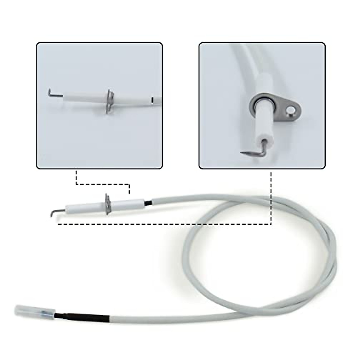 MOFLAME 2 Pack Ceramic Igniter Electrode with 700 mm Ignition Spark Plug Wire Replacement Parts Used Push Button Piezo Igniter for Gas Grill. Kitchenaid Gas Burner. Fire Pit. Fireplace