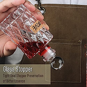 Bitters Bottle Set of 6 Dasher Bottles for Cocktails with Zinc Alloy Dash Tops and Stoppers, Dispenser Bottles, Barware Set for Home Bar (6 pacl)