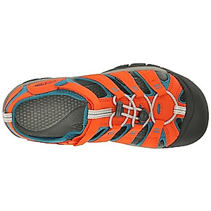 KEEN Newport H2 Closed Toe Water Sandals, Safety Orange/Fjord Blue, 8 US Unisex little kid