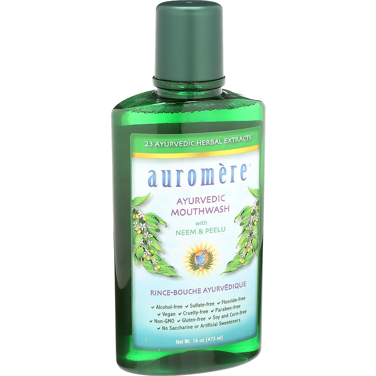 Auromere Ayurvedic Mouthwash, Fluoride Free, Alcohol Free, 16 Fluid Ounce (Pack of 3)