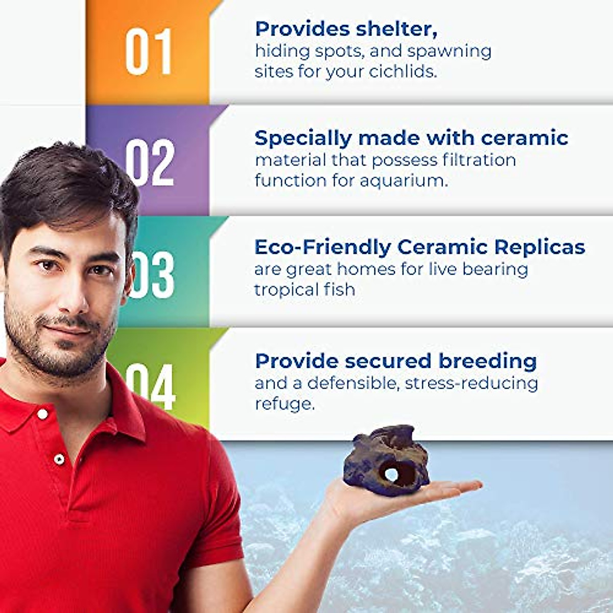 CORISRX BEST OF YOUR LIFESTYLE DR. Moss Aquarium Decorations Cichlid Stone Marine Rock Cave Decor Decorative Fish Tank Freshwater Saltwater for Small Girls Tiny Turtle Reptile