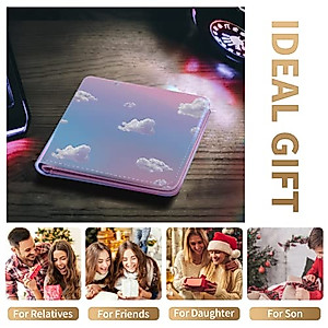 Girls Cute Kawaii Wallet Cloud Aesthetic Women Womens Cool Funny Leather Credit Id Card Cash Holder Woman Rfid Blocking Zipper Wallets With Coin Pocket Id Window Female Bifold Little Girl