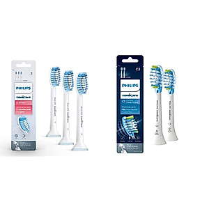 Philips Sonicare Sensitive and Premium Plaque Control Replacement Toothbrush Heads Bundle (5 Count)