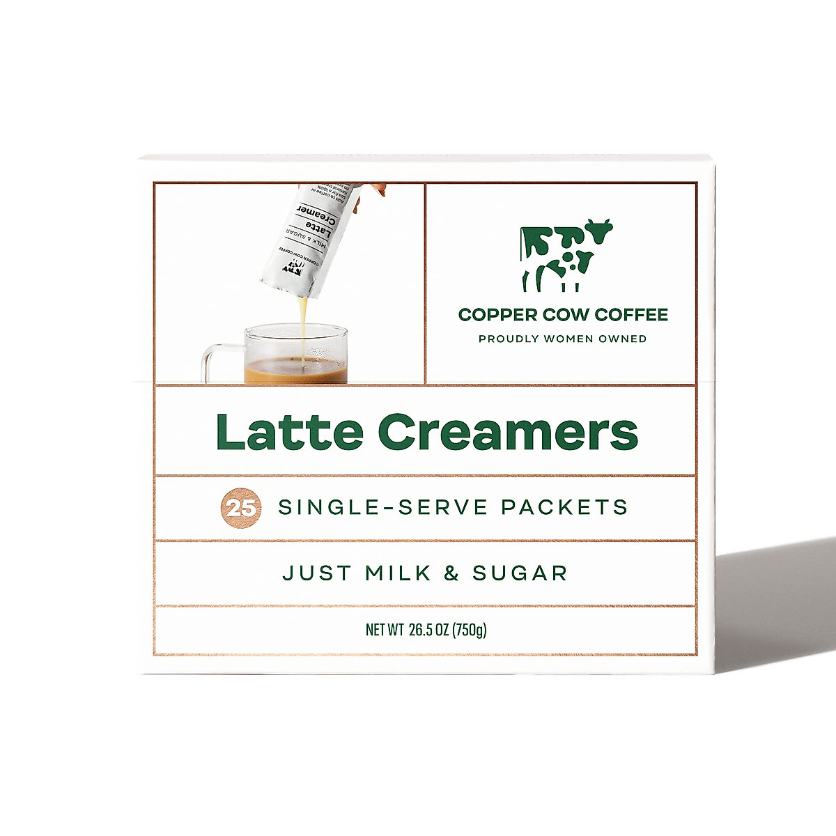 Copper Cow Coffee California Sweetened Condensed Milk Creamers – Single-Serve and All-Natural Pre-Filled Packets – (25 Pack)