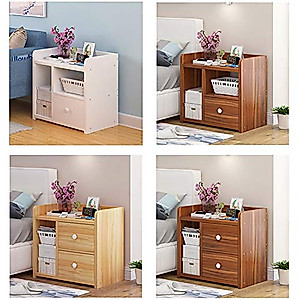 Solid Wood Nightstand Wooden with 2 Storage Drawers and Handles Bedroom Living Room End Table Side Table for Living Room Bedroom Office Nightstand Lamps for Bedroom