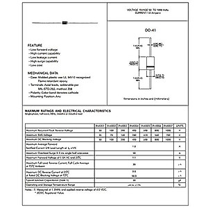 Tvoip 200PCS 1N4007 4007 1A 1000V DO-41 Rectifier Diode IN4007