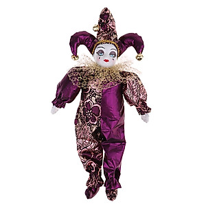 SM SunniMix 30cm Porcelain Doll Harlequin Doll Figures Delicate for Valentine Gift