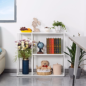 HDANI Console Table, Narrow Entryway Table, 3 Tier Metal Hallway Table, 9.8''Dx31.5''Wx29.7''H(White)