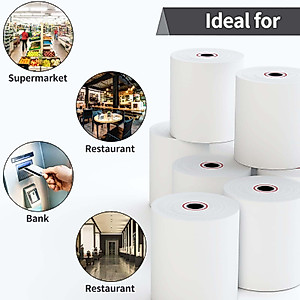 MBLABEL Thermal Receipt Paper Rolls, 3-1/8 x 230ft Thermal Paper, POS Cash Register Paper Rolls (10 Rolls)