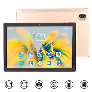 10.1 Inch Tablet, 2 in 1 Android 12 Tablet, Octa Core Gaming Tablet, 6GB RAM 128GB ROM, FHD Touch Screen, 16MP Carema, 2.4G/5G WiFi, BT 5.0, 4G LTE Tablet with Keyboard Case (Gold)