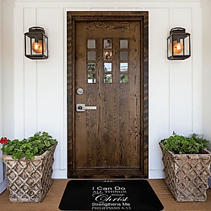 Door Mat Front Philippians 4 13 Anti-Skid Absorbent Front and Rear Door Mats 16x24 inche