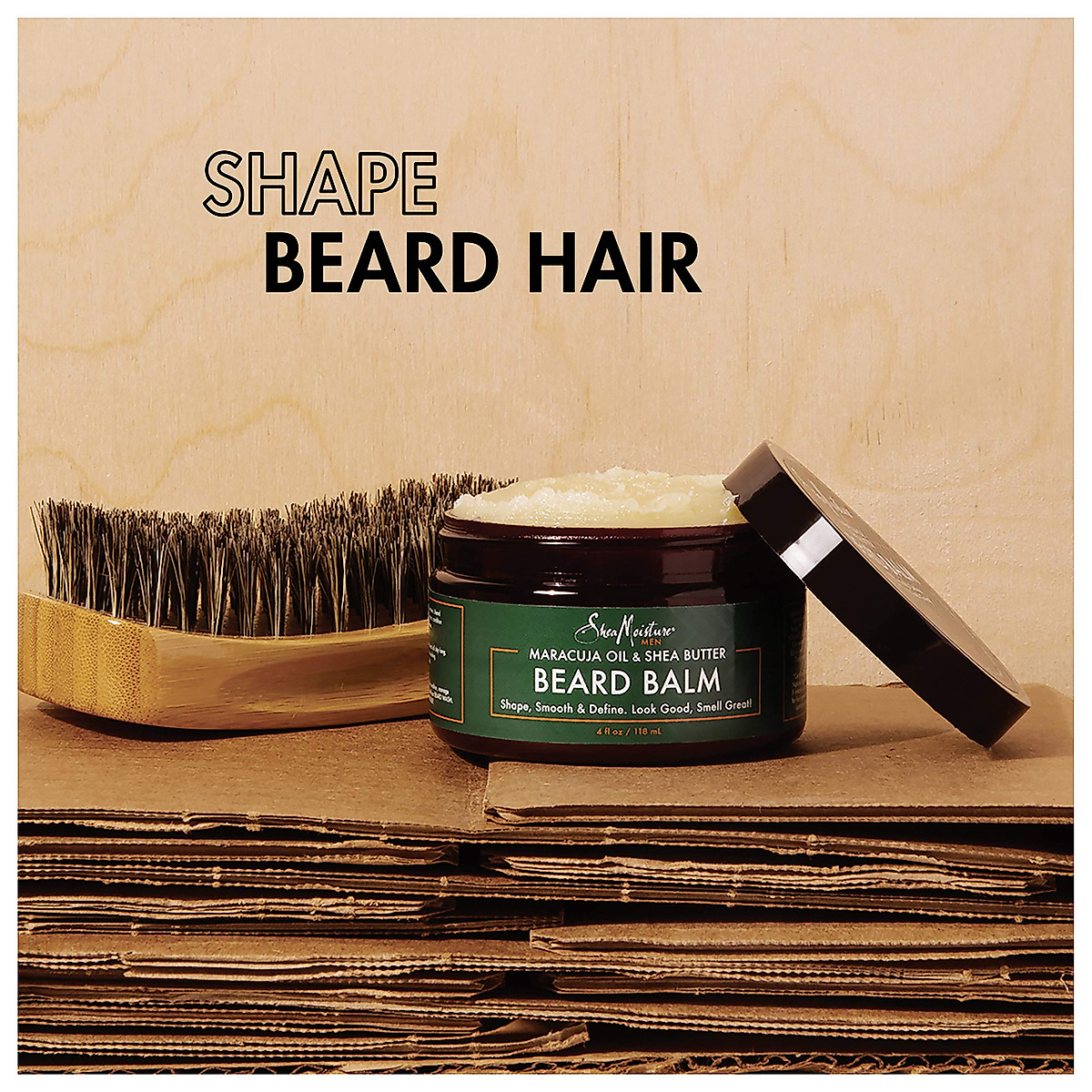 Sheamoisture Beard Balm for a Full Beard Maracuja Oil and Shea Butter to Soften and Shine Beards 4 oz