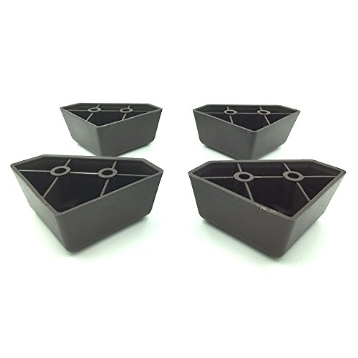 ProFurnitureParts 1.25" Tall Triangle Corner Sofa Legs, Brown Color, Set of 4, HDPE Plastic