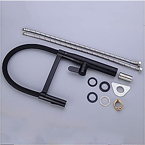 OMOONS Kitchen Taps Single Handle Pull Out Kitchen Fauce,T Chrome Sink Mixer Tap, 360 Degree Rotation Kitchen Mixer Taps, Brushed Kitchen Tap Kitchen Faucet/Orb