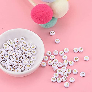 700 Pieces Mixed Color Acrylic Number Beads 0-9Colorful Number Beads for DIY Jewelry Making Bracelets Necklaces Key Chains Handmade Gift 4mm X7mm(A568)