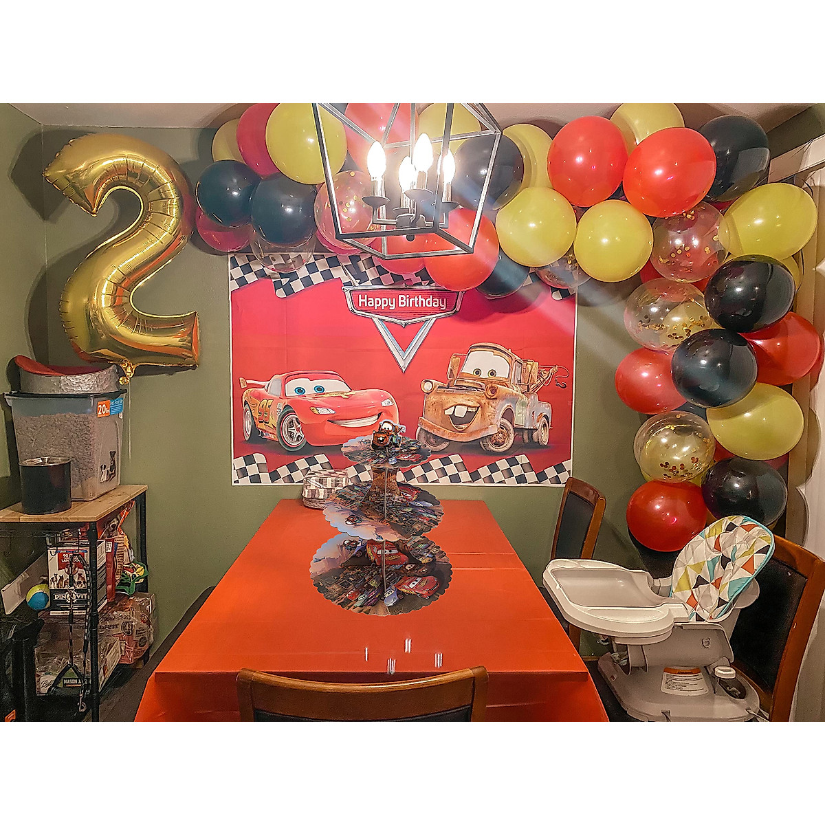 Race Car Cupcake Stand 3 Tier Red Car Theme Cake Stand Party Decoration,Racing Truck Party Cupcake Tower Boy Baby Shower Happy Birthday Supplies