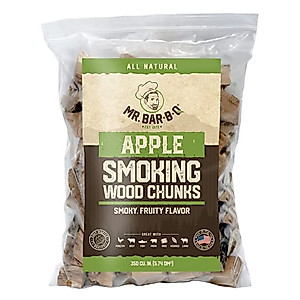 Mr. Bar-B-Q Apple Smoking Wood Chunks | All-Natural BBQ Wood Chunks | Delicious Smokey Fruity Flavor | 3.5 Pound Bag of Wood Chunks