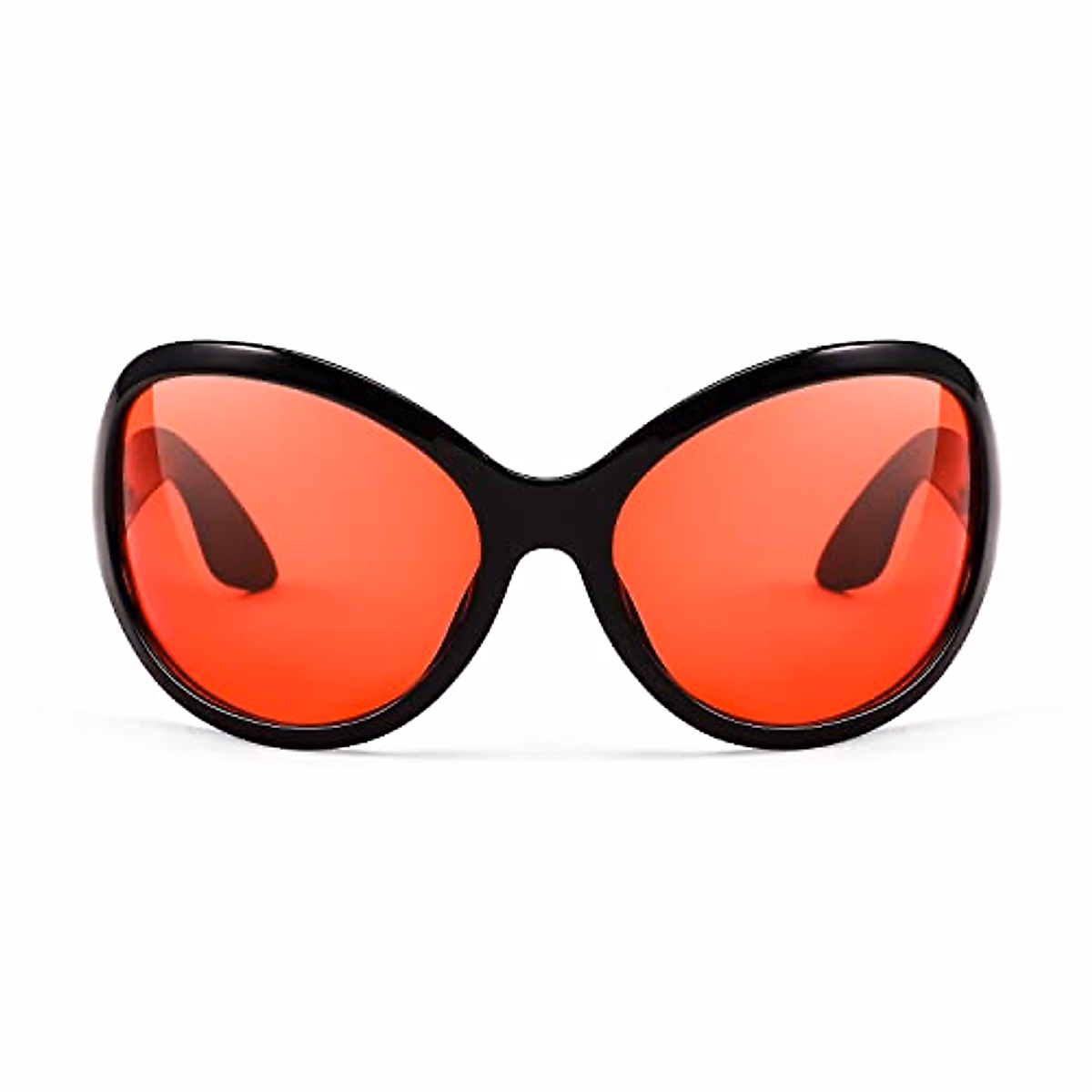 FEISEDY Oversized Trendy Sunglasses Classic Oval Wrap Around Stylish Big Frame Shade Women Glasses B2391