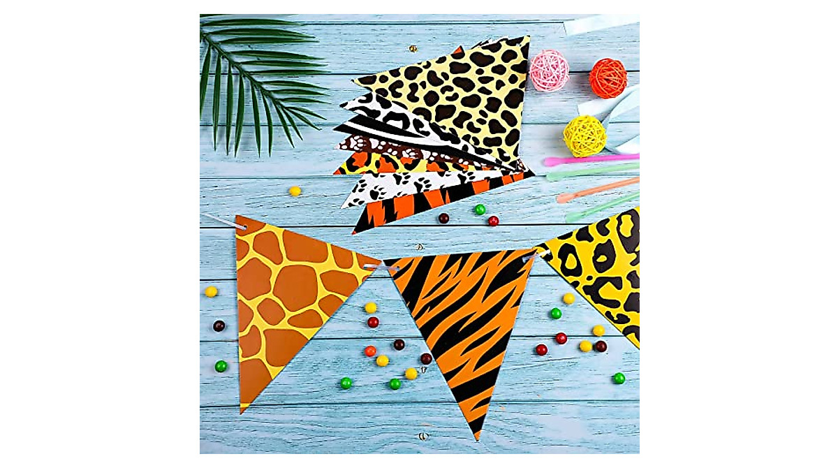 Thenshop Jungle Theme Party Supplies - 5 Pennant Banners