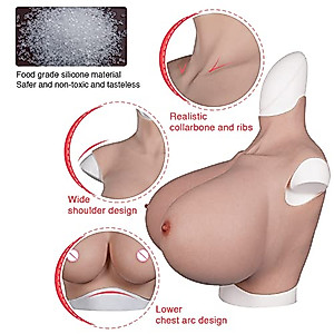 EQAIWUJIE Huge Z Cup Silicone Breastplate For Crossdresser Drag Queen cosplay (Ivory, Z Cup)