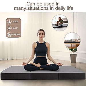 Vamcheer Tri Folding Mattress Queen Size - 6 Inch Foldable Mattress for Travel/RV/Camping/Guest Room/Yoga, Tri-fold Memory Foam Mattress with Washable Cover,78"x58"x6"