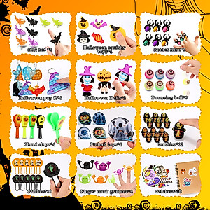 200Pcs Premium Halloween Party Favors for Kids Bulk, Halloween Trick or Treat Toys, Halloween Goodie Bag Stuffers, Halloween Treats Non Candy