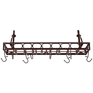 Old Dutch Bookshelf Pot Rack, 36.25x9x12, Bronze