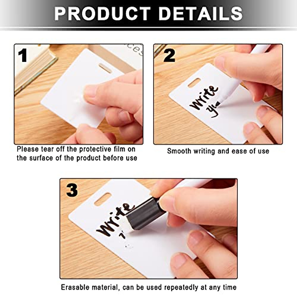 24 Packs Pocket Sized Erasable Notepad Badge Accessory 12 Pieces Mini Whiteboard Clipboard Hangs with Badge Mini Whiteboard Small Dry Erase Board with 12 Pieces Dry Erase Marker for Office School