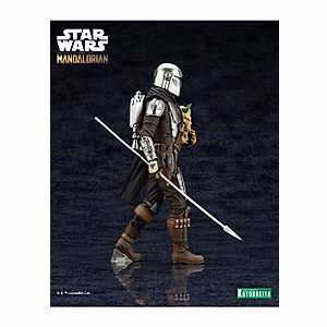 Kotobukiya Star Wars: The Mandalorian & Grogu with Beskar Staff ARTFX+ Statue, Multicolor
