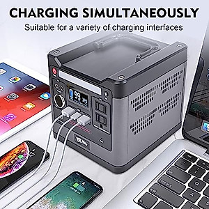 VOLT HERO Portable Power Station, 298wh Solar Generator with LiFePO4 Battery, 320W(Peak 640W) 8-Port Power Supply, 2 AC Outlets, 60W USB-C PD Output, LED light for Outdoor Camping/RVs