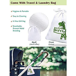 Giftty Baby Teething Mitten Panda Hand Teether Soothing Glove Wearable Teething Toy with Crinkle Sound, Multi Textured for Infants 3-12M (1 Pair)