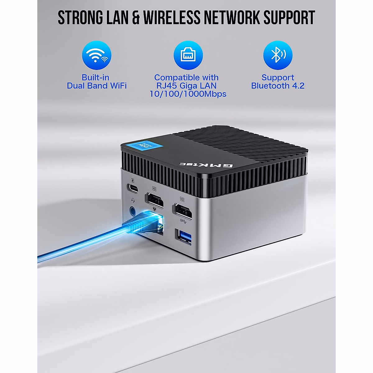 GMKtec Mini PC N97, G5 Micro Desktop Computer, 12th Gen Intel Alder Lake N97 (up to 3.60GHz) 12GB DDR5 256GB Hard Drive for Business, School, Office