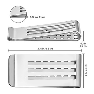 7-Star Stainless Steel 4 Pack Silver Money Clip , Credit Card Business Card Holder , Minimalist Front Pocket Hollow Wallet , Solid Small Thin Luxury for Men Cash Moneyclip , Slim Metal Clips Wallet
