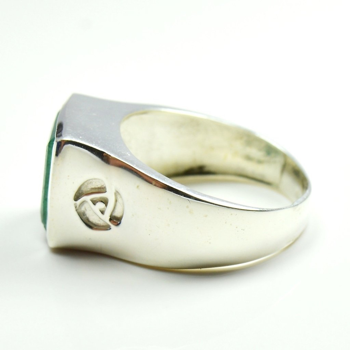 CaratYogi New Year's Gifts custom ring bride gift promise ring indian jewelry ring bands for women Natural Emerlad Ring Bold 925 Sterling Silver Gemstone Solitaire Birthstone Jewellery Ring Size 9