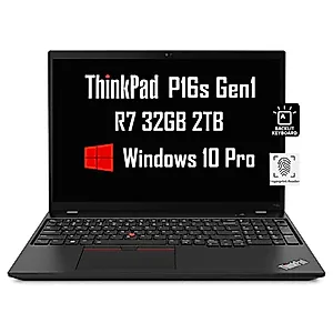 ThinkPad P16s 16” WUXGA (AMD Ryzen 7 PRO 6850U, 32GB DDR5 RAM, 2TB PCIe SSD, Radeon 680M Graphics) Workstation Business Laptop, Backlit, Fingerprint, Wi-Fi 6E, 3-Year Warranty, Win 10 / Win 11 Pro