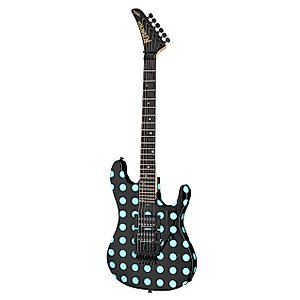 Kramer Nightswan Floyd Rose, Black with Blue Polka Dots