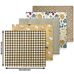 Gnognauq 6pcs 18 x 22 inches (46cmx56cm) Fat Quarters Quilting Fabric Bundles Quilting Fabric for Scrapbooking Cloth Sewing DIY Crafts Handmade (Yellow Series)