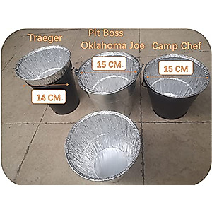 Firsgrill 16-Pack Professional Lines Replacement for Camp Chef, Pit boss, Oklahoma Joe's etc Pullet Grill Drip Tray Grease Bucket Liners Foil Tray