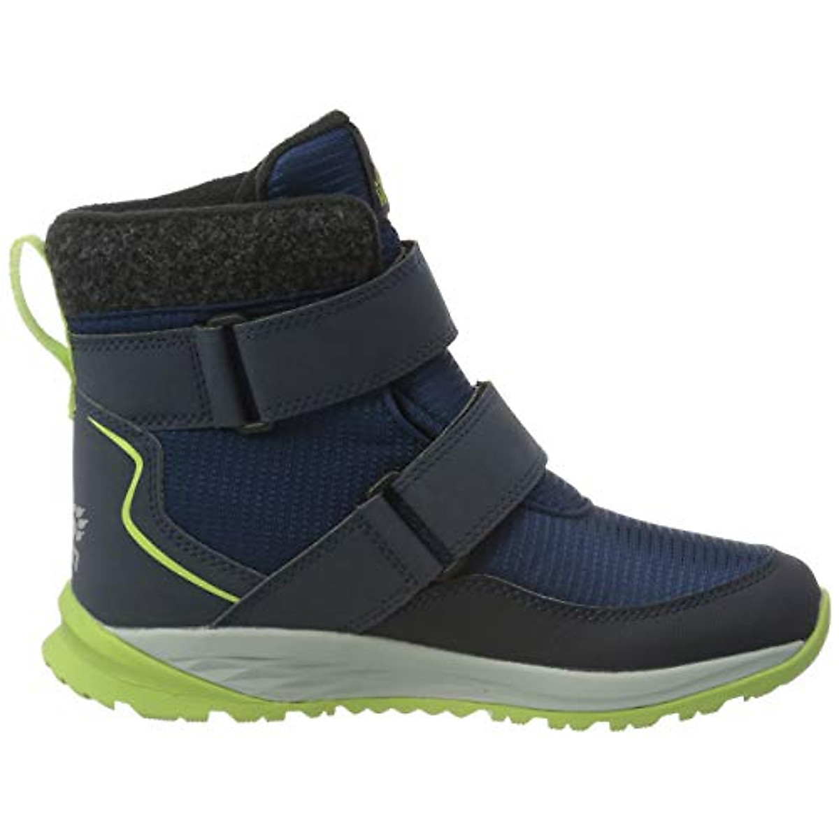Jack Wolfskin Polar Bear Texapore Mid Hiking Boot, Blue/Lime, 12 US Unisex Big Kid