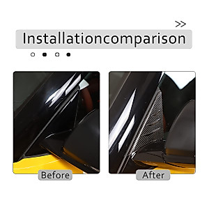 for Supra GR A90 A91 MK5 2018-2024 Rearview Mirror Side Triangular Spoiler Trim,Channel The Car Air,Reduce The Car Noise During Driving,Anti-Buffeting Wind Deflector,Black Real Carbon Fiber