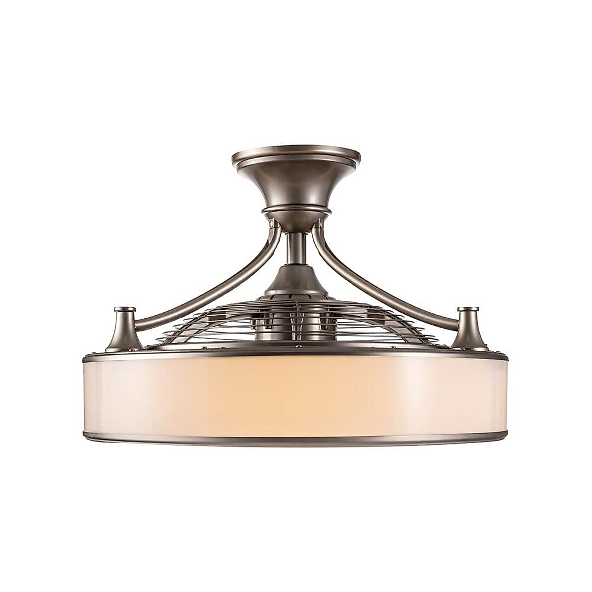 Windara 22 in. LED Indoor/Covered Outdoor Brushed Nickel Ceiling Fan with Light Kit and Remote Control