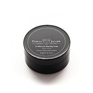Edwin Jagger SSAVT Aloe Vera 99.9% Natural Traditional Shaving Soap 65g Travel Tub