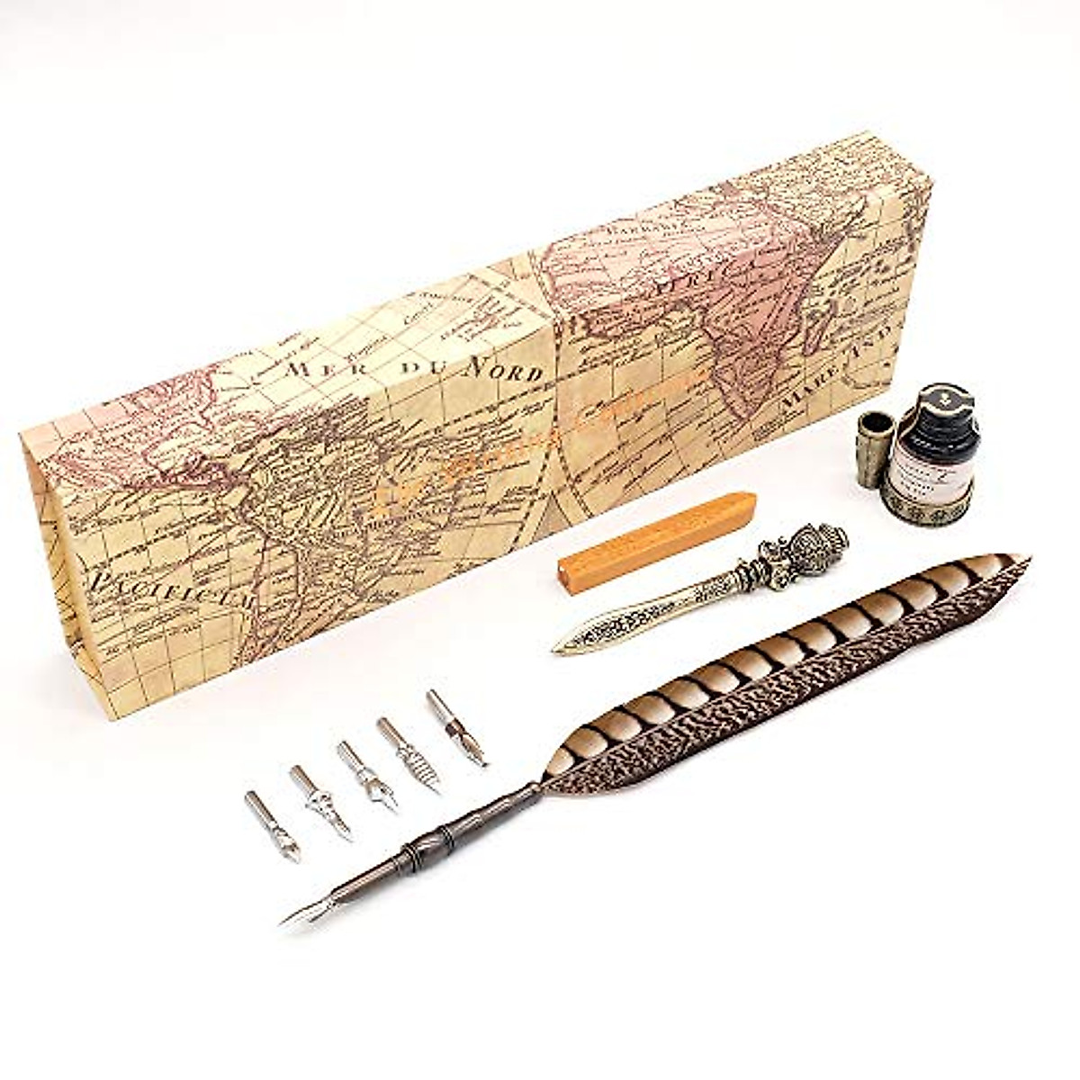 Antique Feather Copper Pen Stem Metal Nibbed Pen Writing Quill LL-14